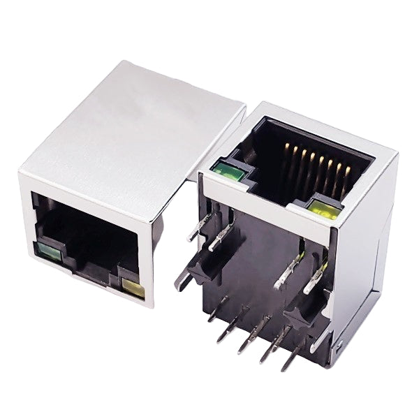 TW5625HENL, 10/100 Base RJ45 MagJack with PoE Tab Down Green/Yellow Le